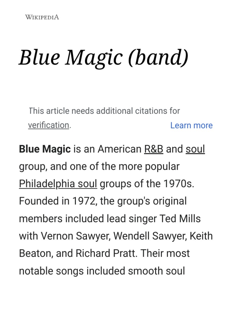 Blue Magic (Band) - Wikipedia | PDF | African American Music | American ...