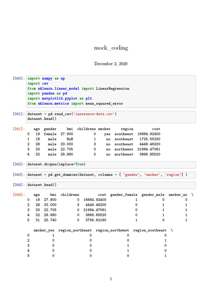 Mock Coding Numpy Np Csv Sklearn Linear Model Pandas Pd Matplotlib Pyplot Plt Sklearn 1219