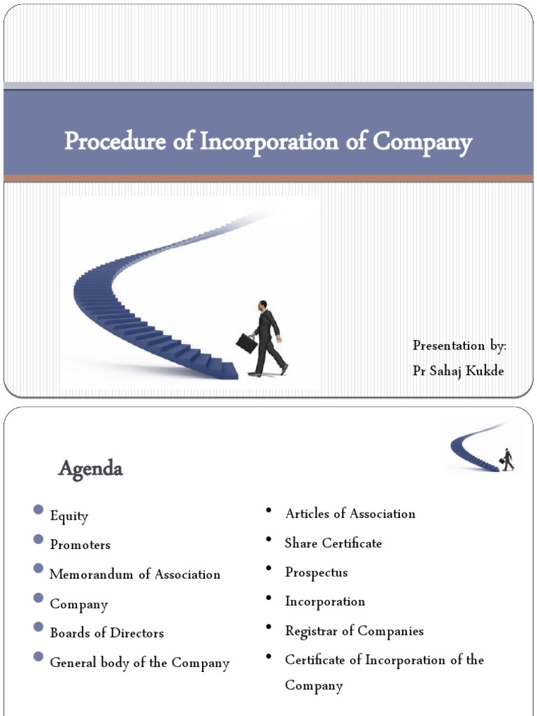 Procedure of Incorporation of Company | PDF | Payments | Government ...