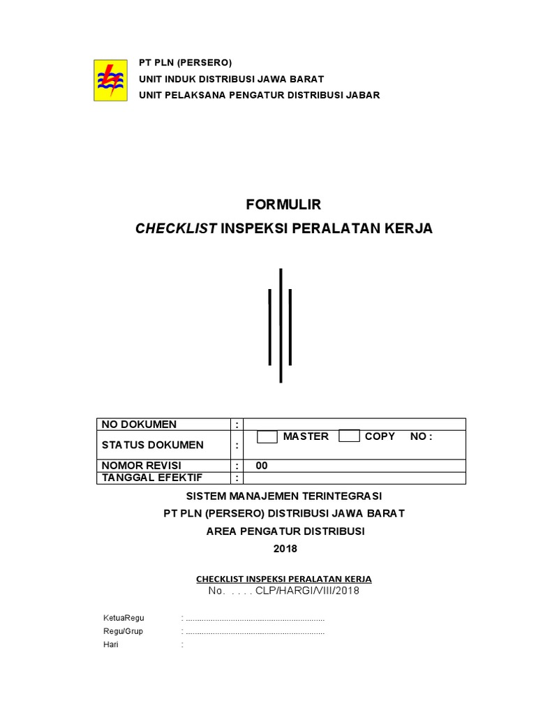 Checklist Inspeksi Peralatan | PDF