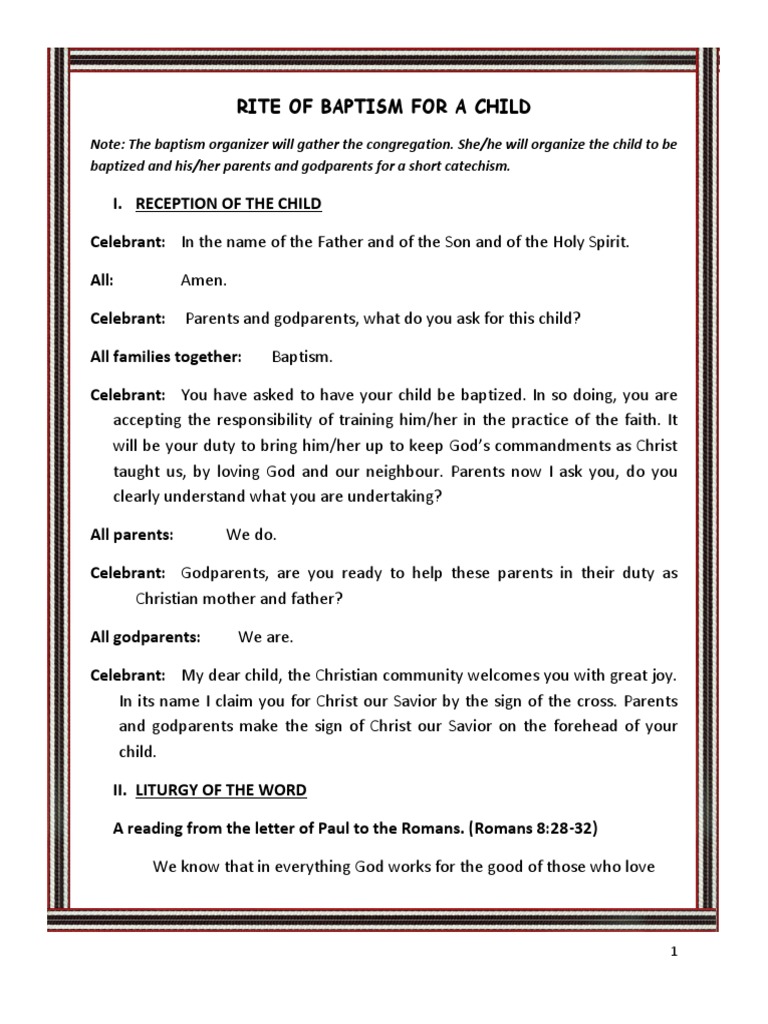 Baptism Guide for Parents & Godparents | PDF | Baptism | Godparent