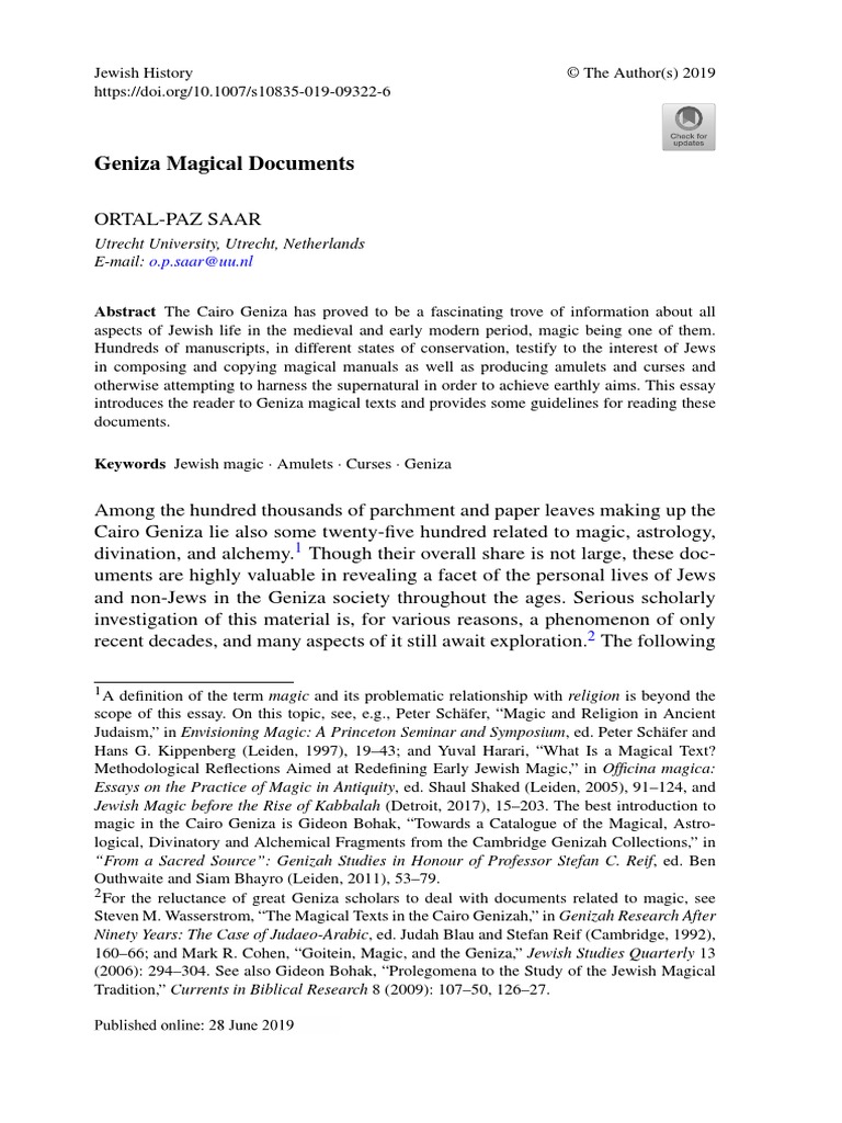 Geniza Magical Documents: O.p.saar@uu - NL | PDF | Jews And Judaism ...