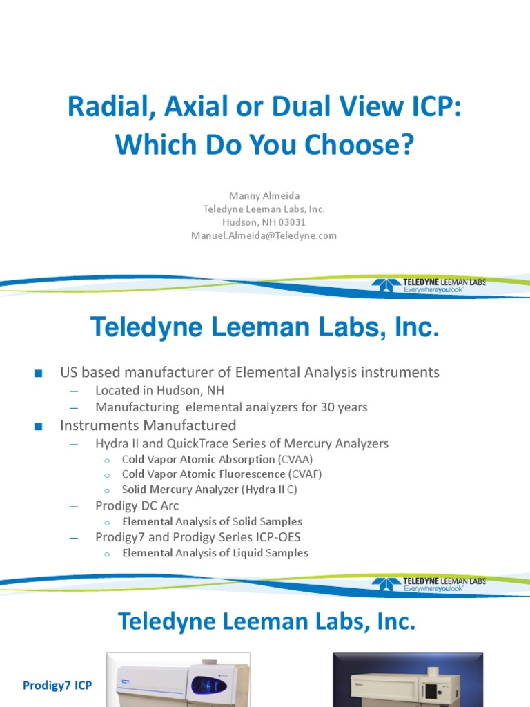 Choosing Radial, Axial, or Dual View ICP | PDF | Instrumental Analysis ...