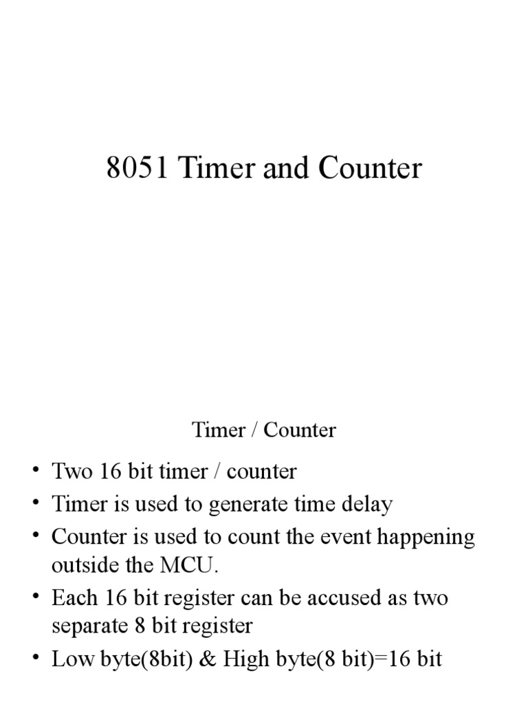 8051 Timer and Counter | PDF | Computer Architecture | Electronic Circuits