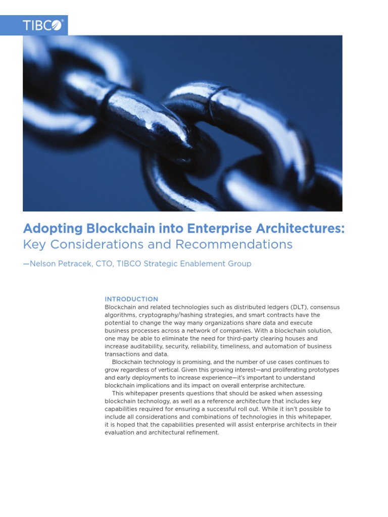 Blockchain in Enterprise Architecture | PDF | Application Programming Interface ...