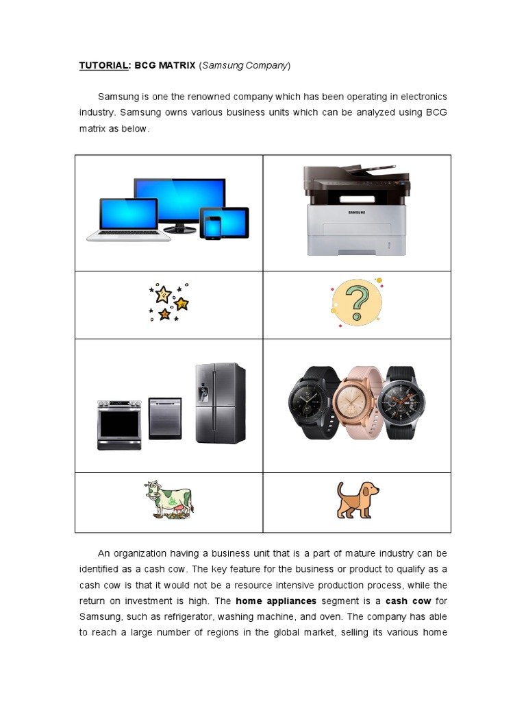 BCG Matrix (Samsung) | PDF | Samsung | Market (Economics)