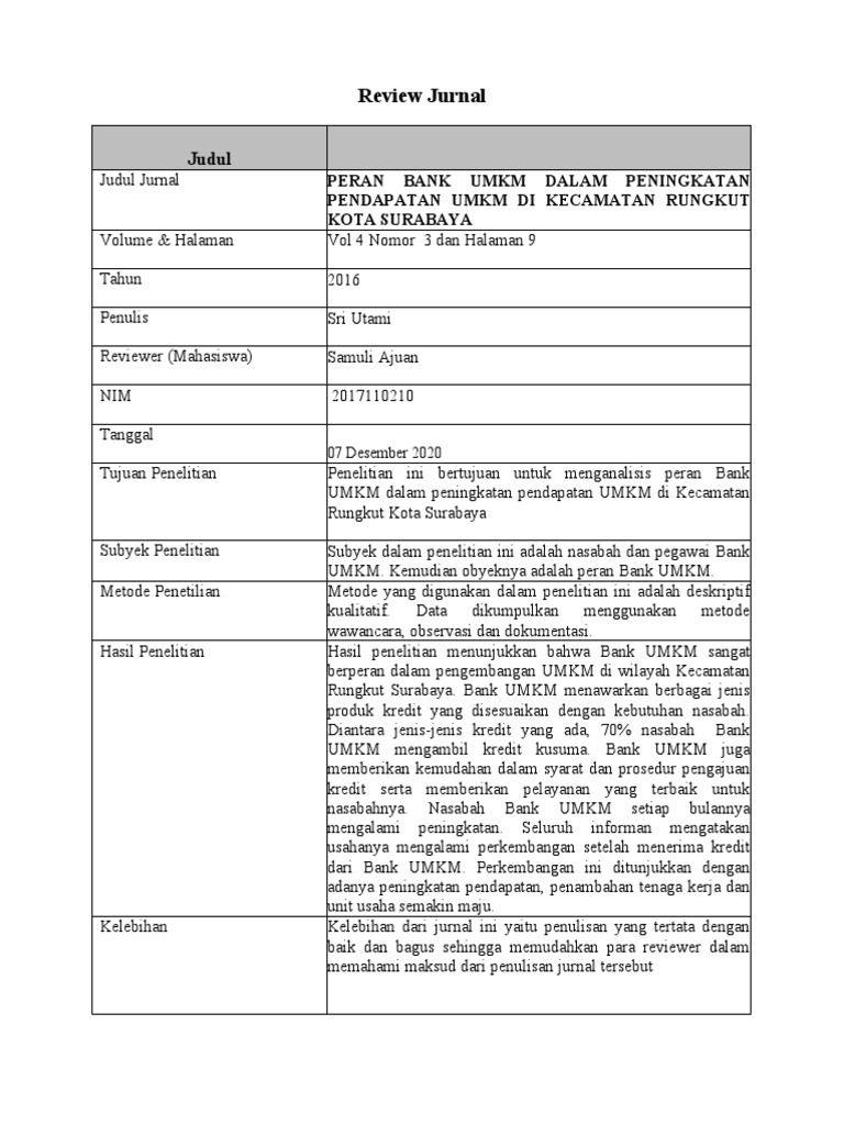 Form Review Jurnal | PDF
