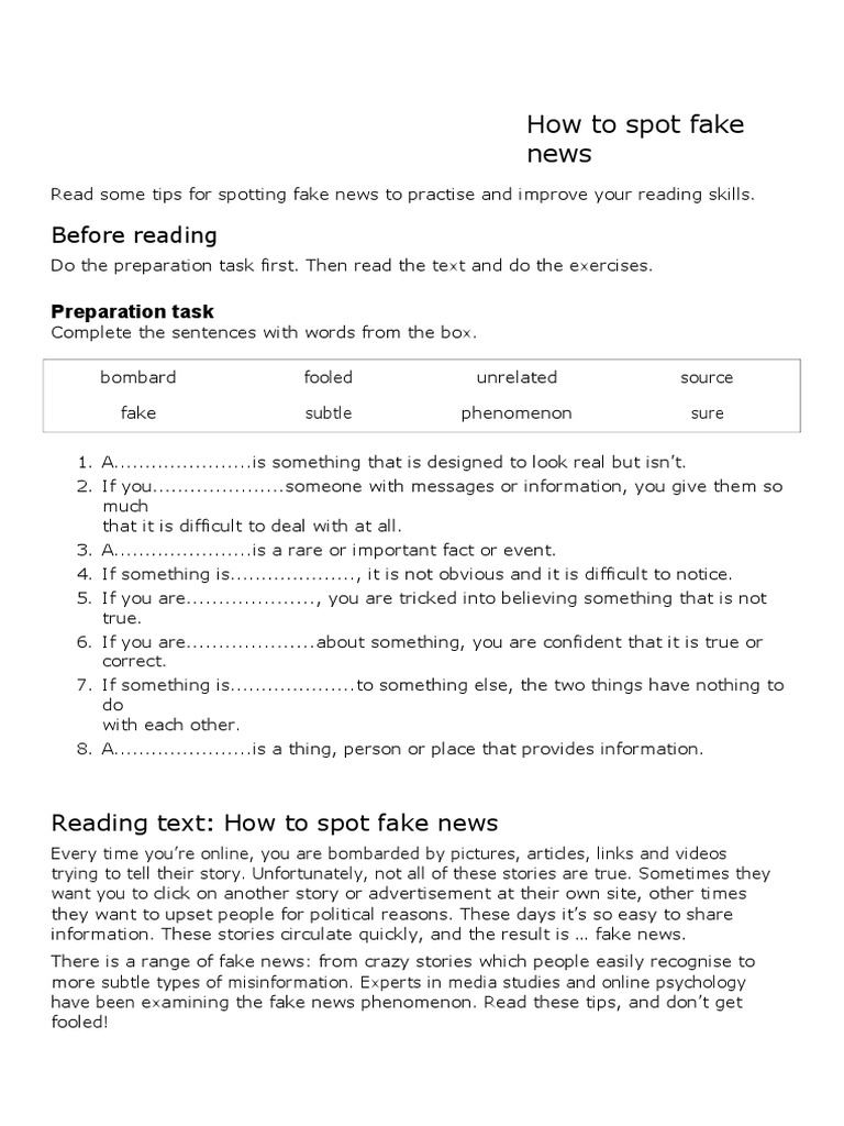 How To Spot Fake News | PDF | Career & Growth | Social Science