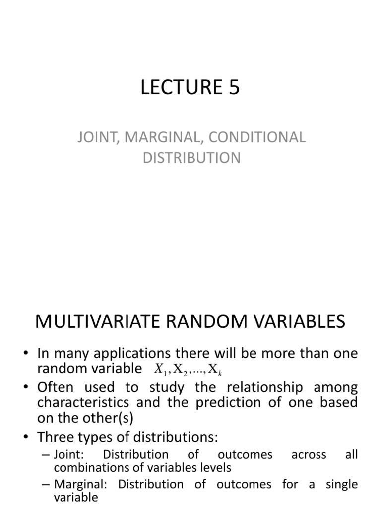 Joint, Marginal, Conditional Distribution | PDF | Probability ...