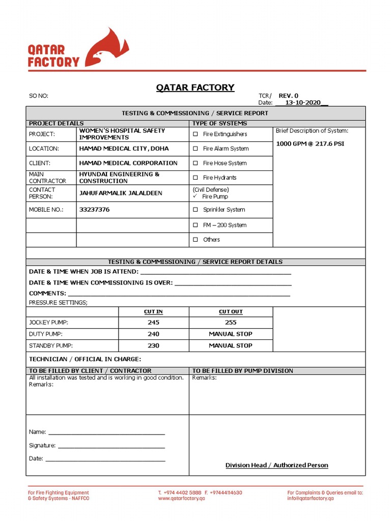 Fire Pump System Test Report | PDF | Pump | Valve