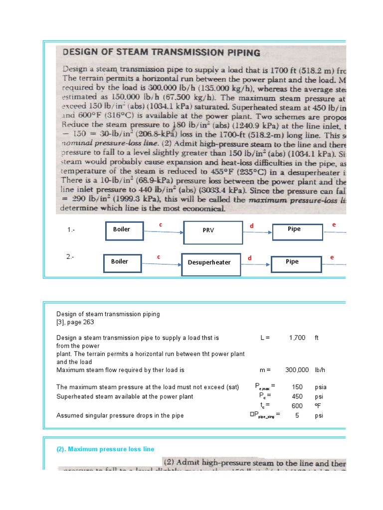Steam Transmission Pipe Design Guide | PDF | Boiler | Steam