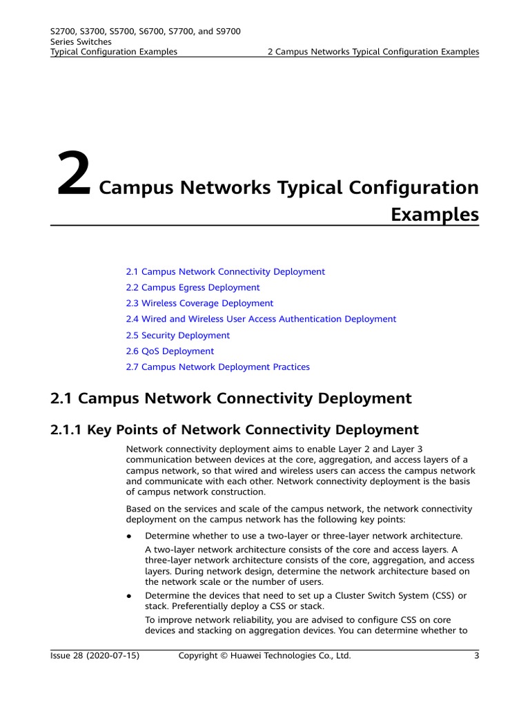 01-02 Campus Networks Typical Configuration Examples | PDF | Network ...