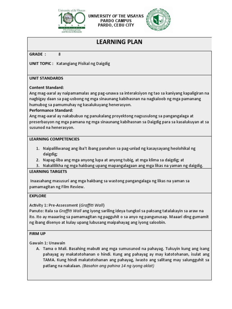 Learning Plan AP8 A2 | PDF