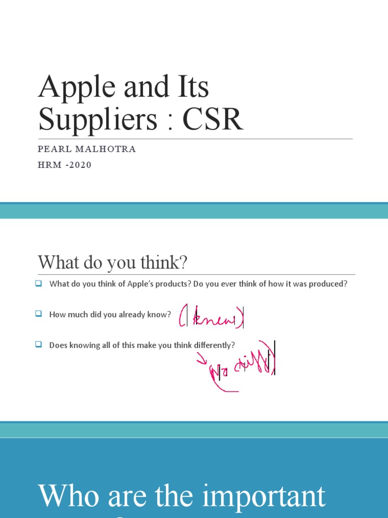 Apple and Suppliers HRM Final | PDF | Corporate Social Responsibility ...