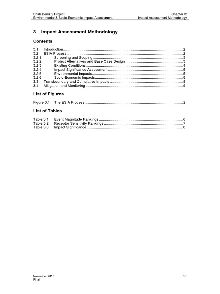 3 Impact Assessment Methodology | PDF | Environmental Impact Assessment ...