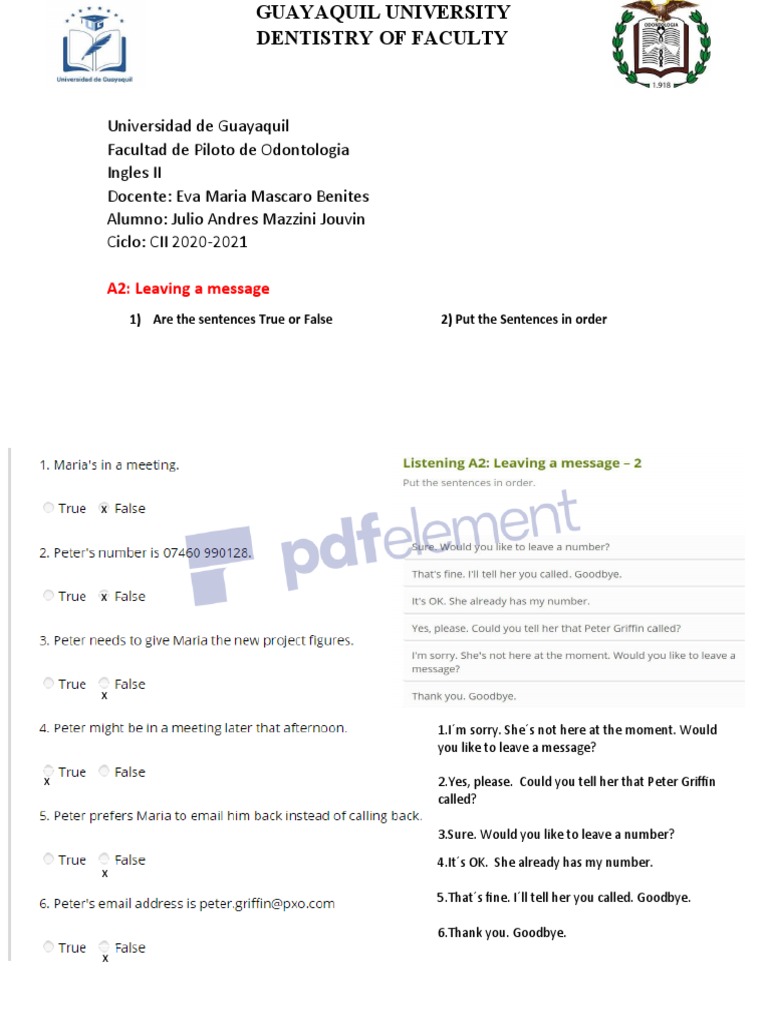 Leaving A Message (Completo) | PDF