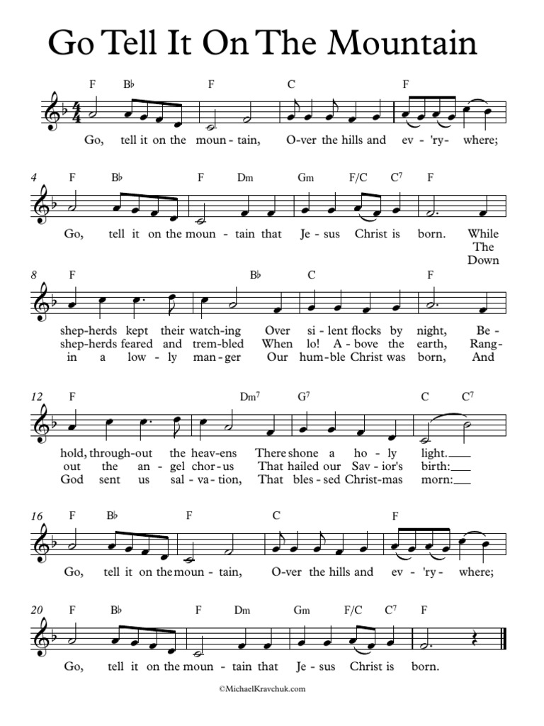 Go Tell It On The Mountain F Major PDF | PDF