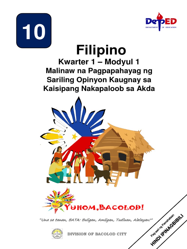 Filipino: Kwarter 1 - Modyul 1 | PDF
