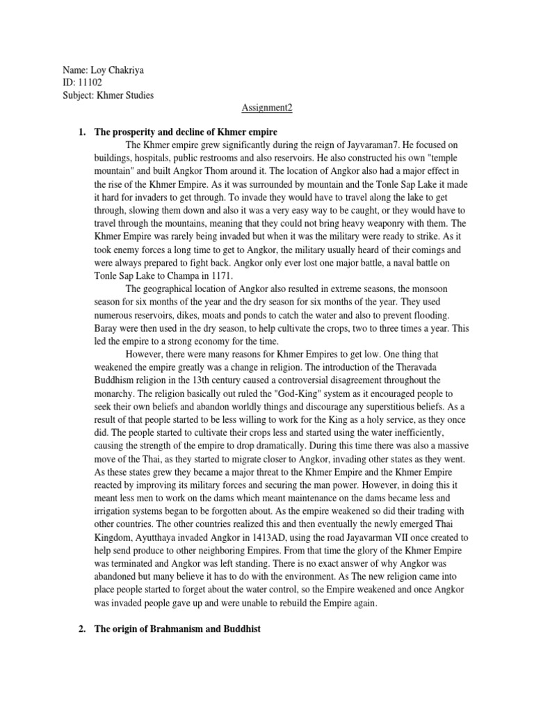 Assignment 2 PDF | PDF | Angkor | Cambodia