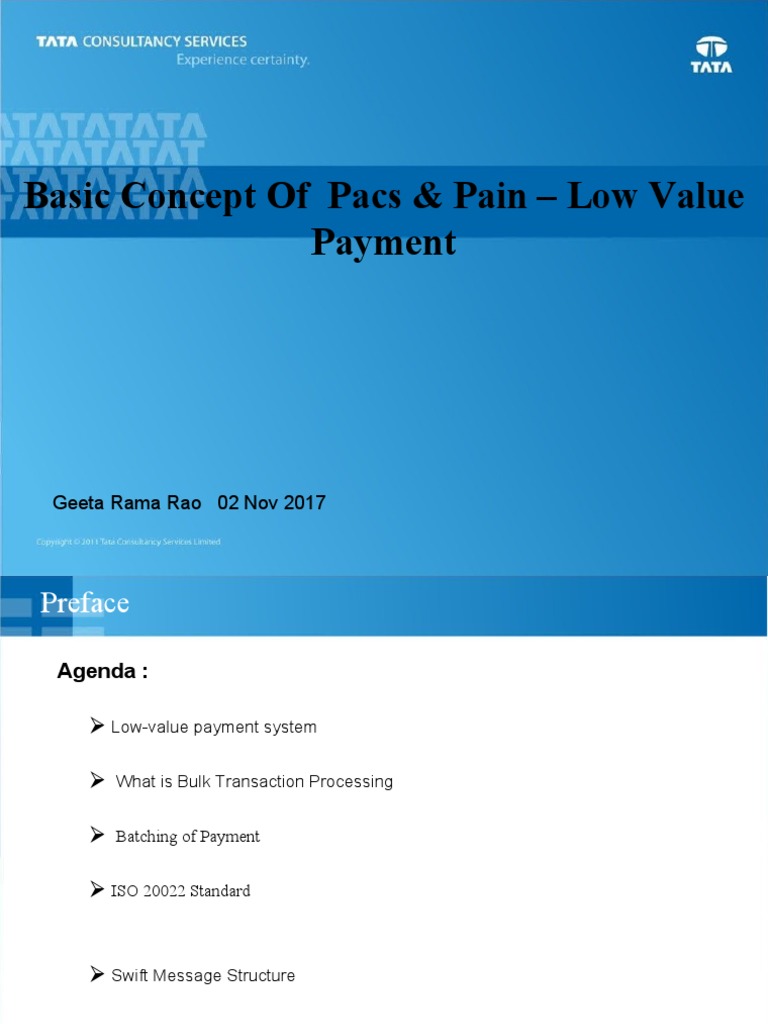 Basic Concept of Pacs & Pain Message Low Value Payment | PDF | Payments ...