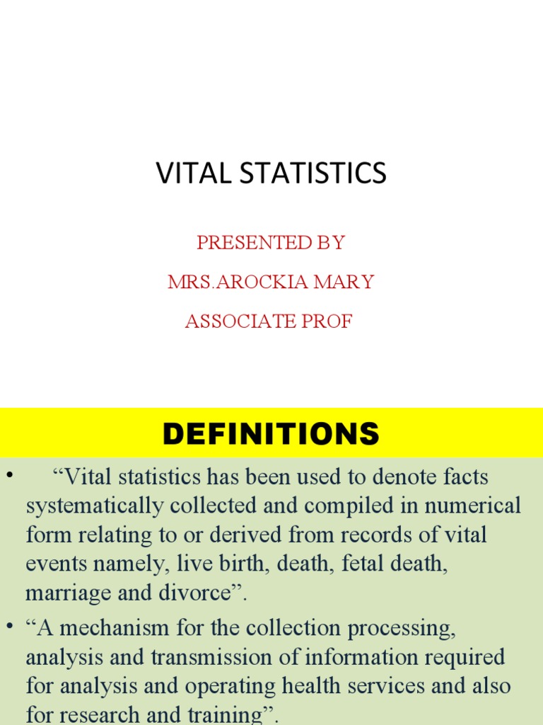Vital Statistics Uses and Sources | PDF | Census | Statistics