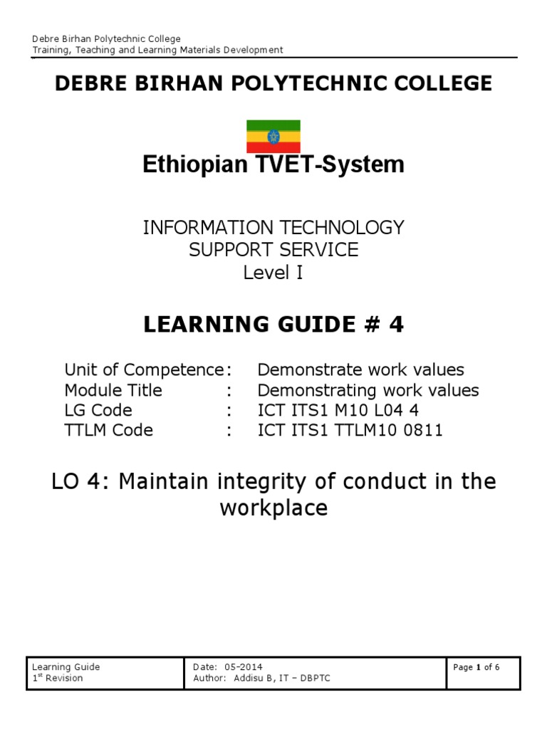 Ethiopian TVET-System: Debre Birhan Polytechnic College | PDF | Confidentiality | Integrity