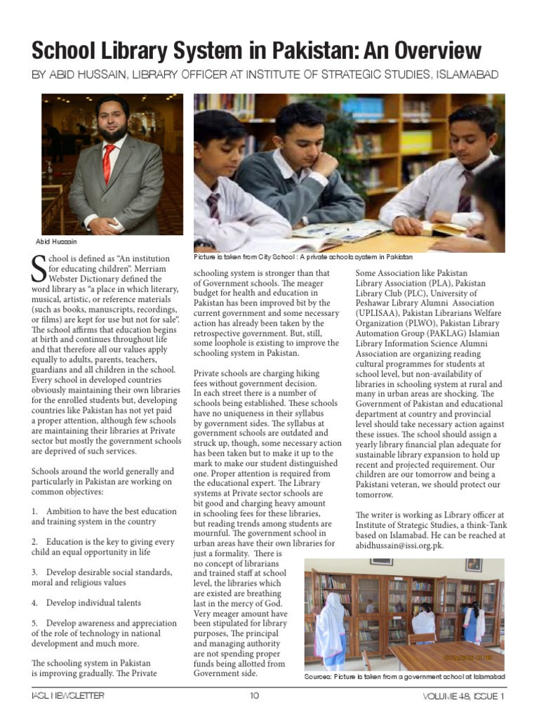 School Library System An Overview | PDF | Pakistan | Library And Museum