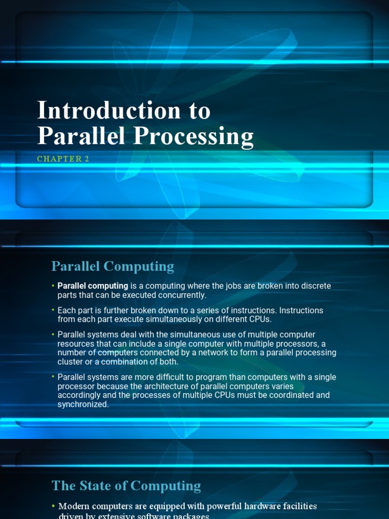 Troduction To Parallel Processing Pdf Parallel Computing Central Processing Unit