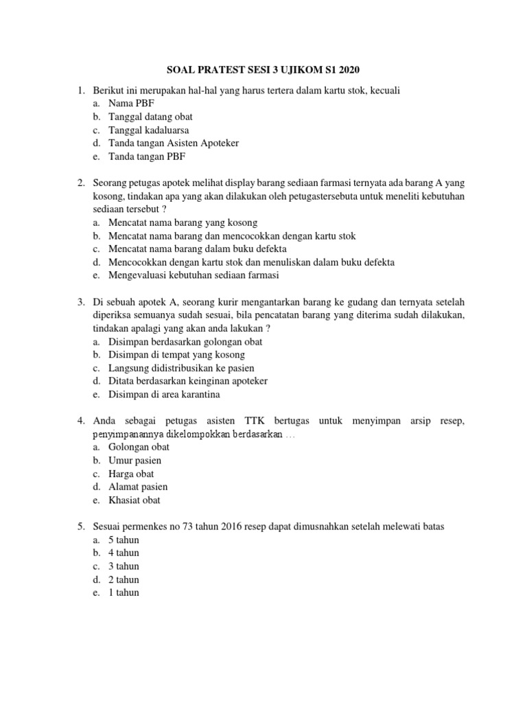 Contoh Soal Ujikom S1 | PDF