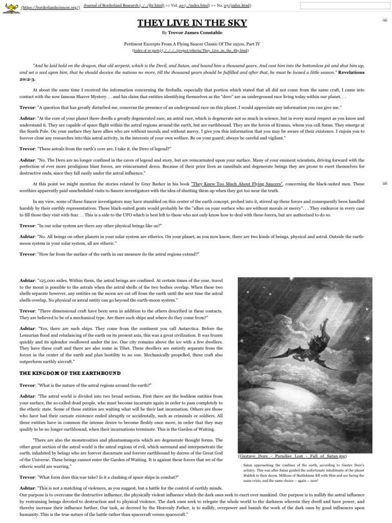 They Live in The Sky - (IV) by Trevor James Constable - Journal of Borderland Research (Vol. 40 ...