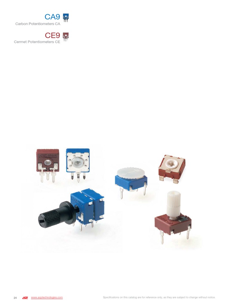Carbon Potentiometers CA | PDF | Electrical Components | Equipment