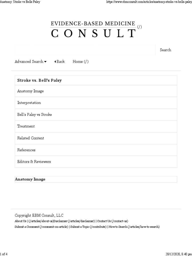 Stroke Versus Bell's Palsy | PDF | Stroke | Neurological Disorders