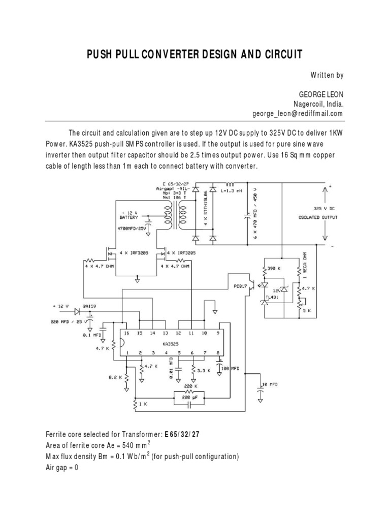 Push-Pull Converter Design and Circuit | PDF | Electronic Circuits ...