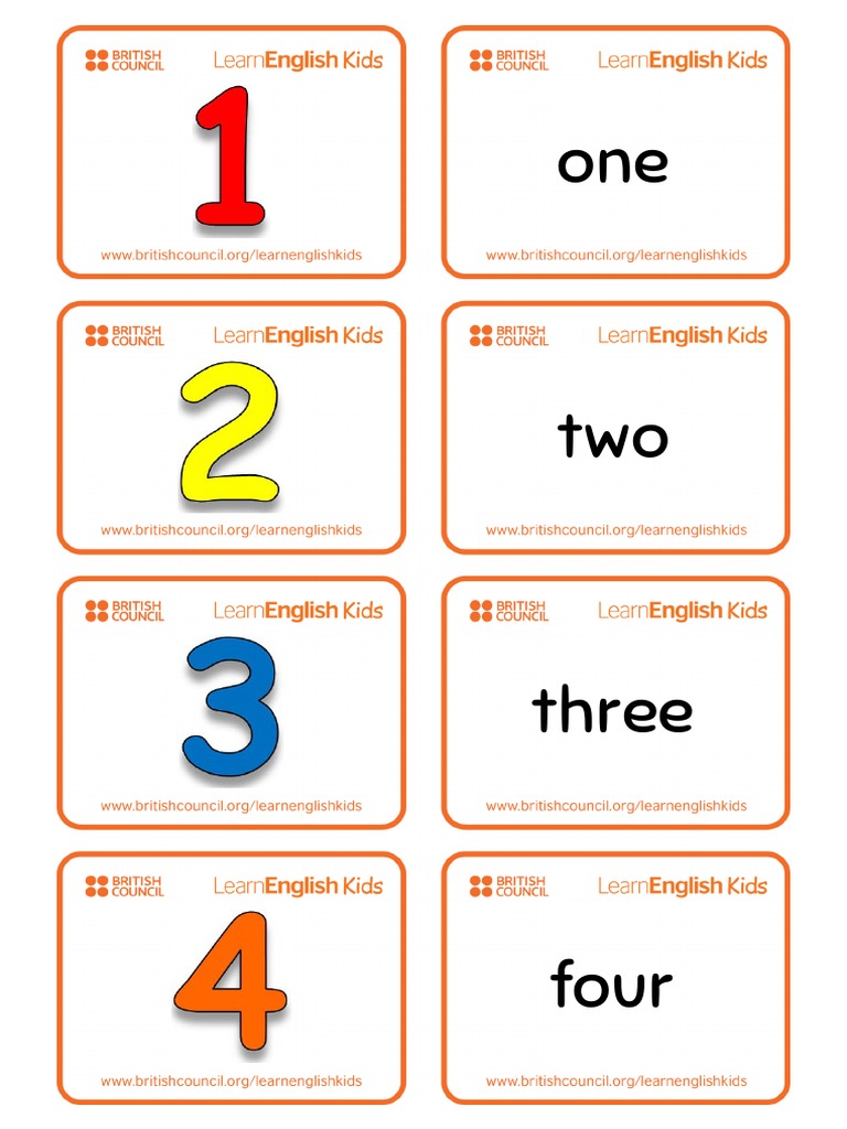 Flashcards Numbers 1 12 PDF | PDF