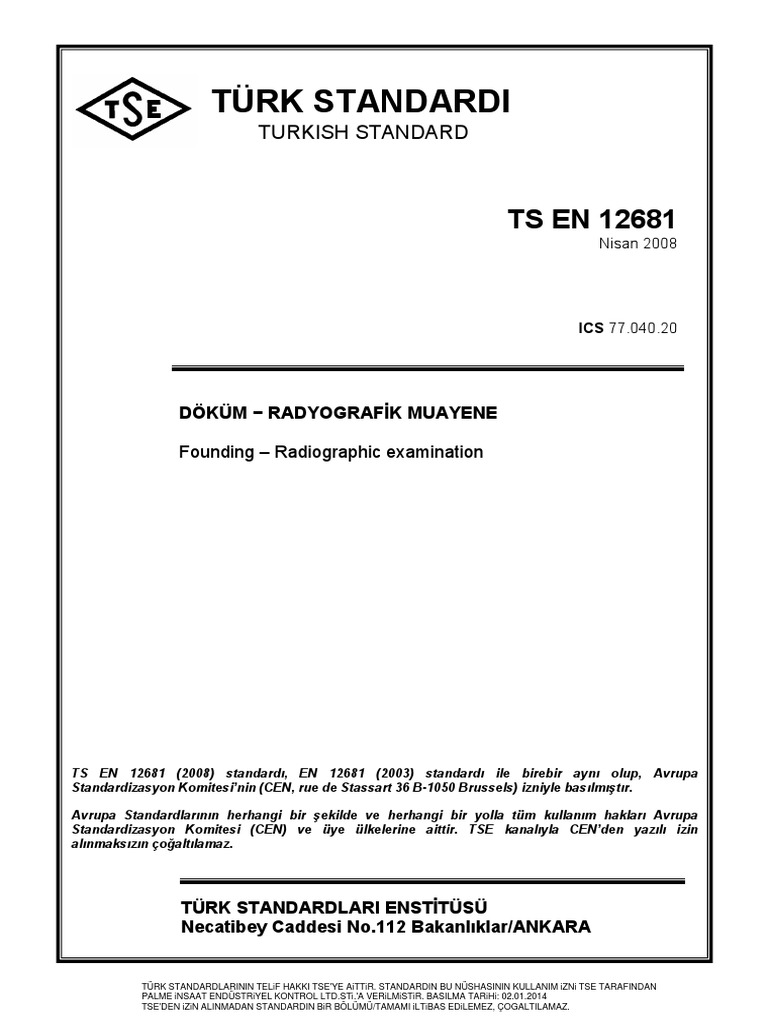 TS en 12681 2008 TR PDF | PDF