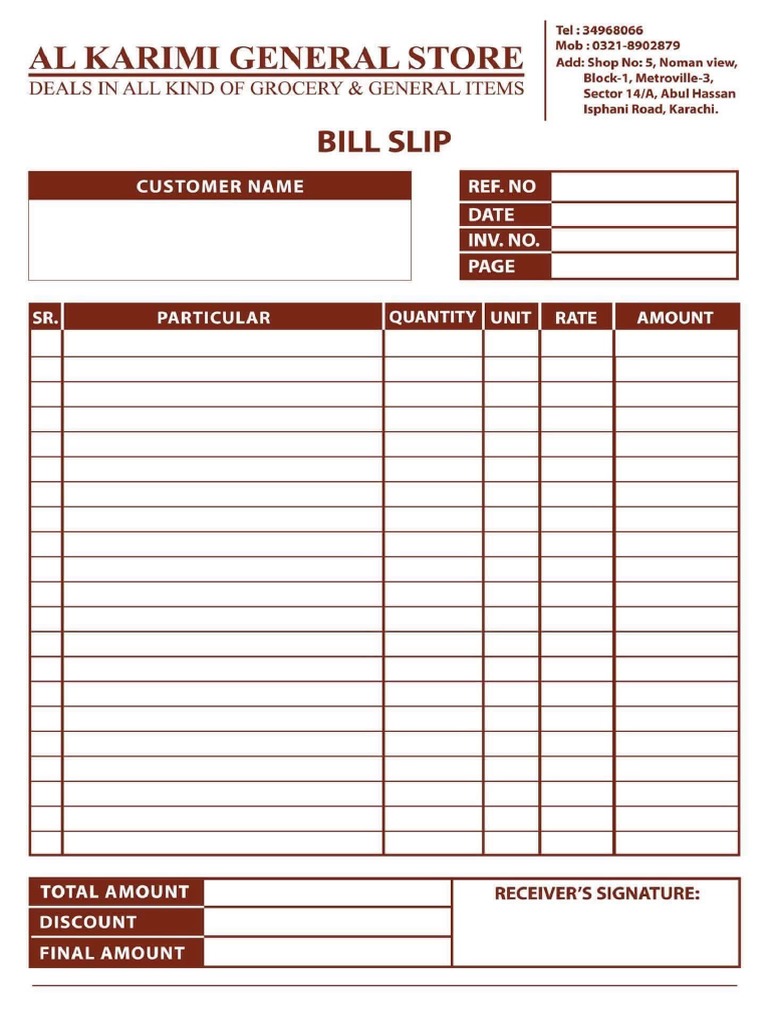 Design Receipt Book Shop Paper Cash Memo and Docket Book | PDF
