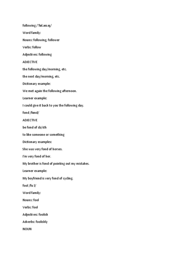 B1 Words in English | PDF | Noun | Adjective