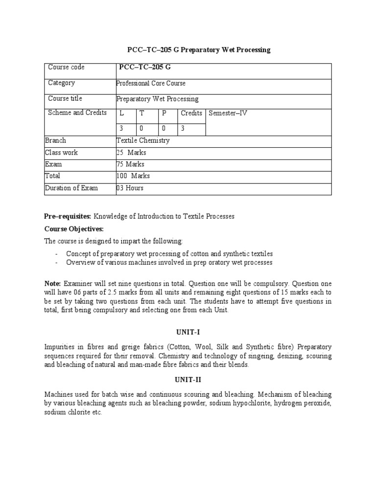PCC-TC-205 G Preparatory Wet Processing PCC-TC-205 G: Professional Core ...