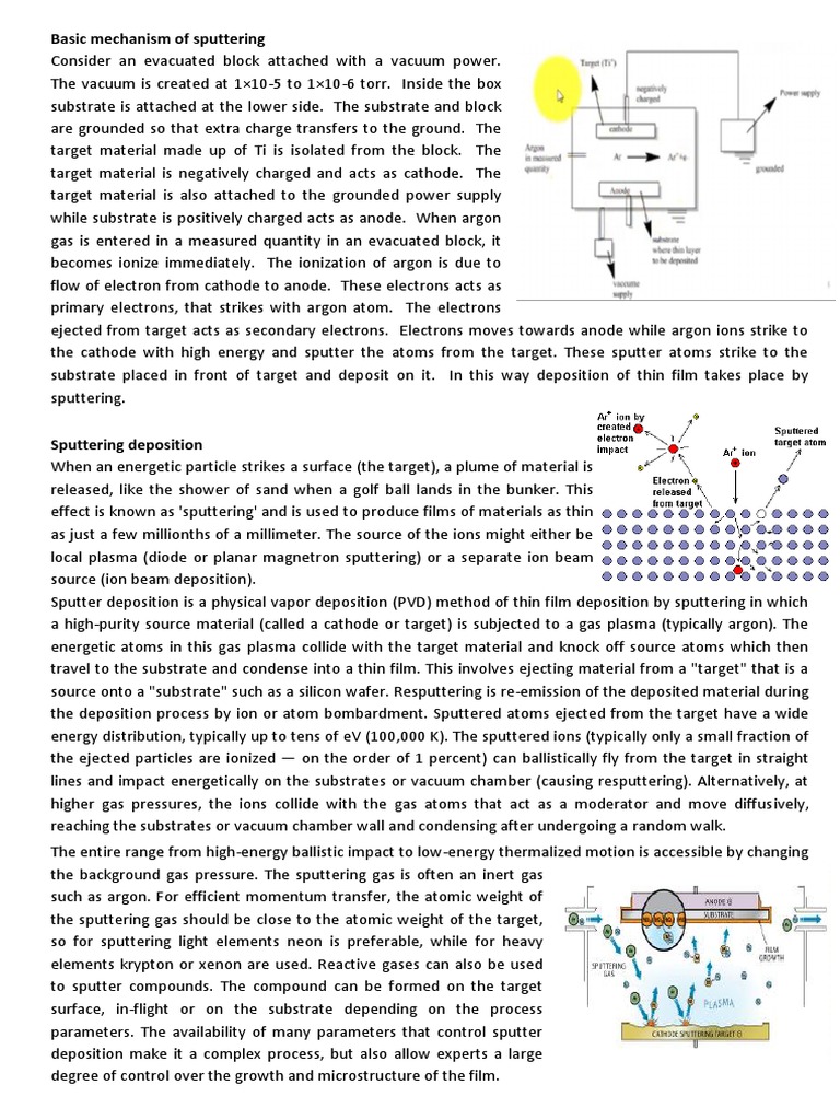 Basic Mechanism of Sputtering | PDF | Sputtering | Transparent Materials