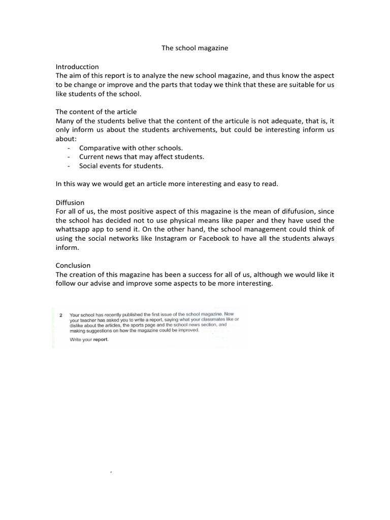 The School Magazine Report-1 | PDF