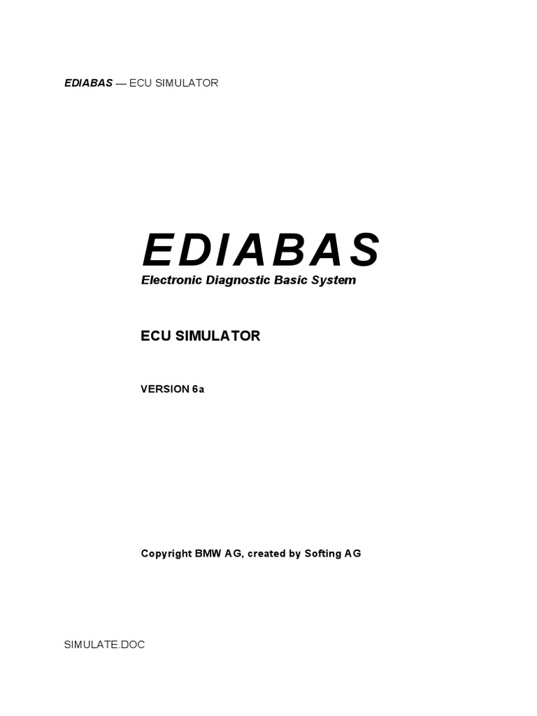 EDIABAS бк ECU SIMULATOR | PDF | Bracket | Application Programming ...