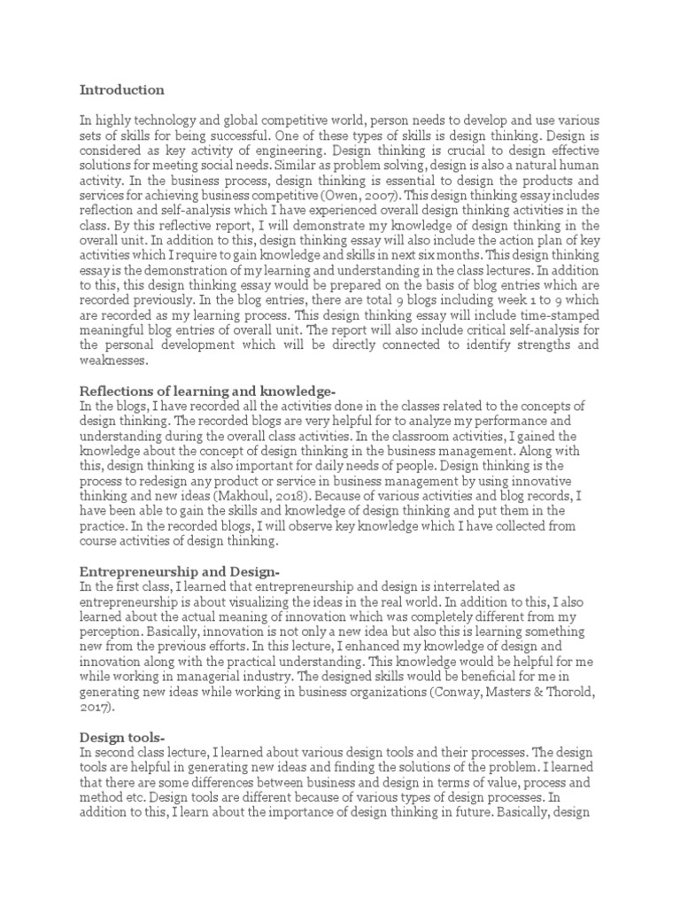 Assignment - Reflection | PDF | Design Thinking | Design