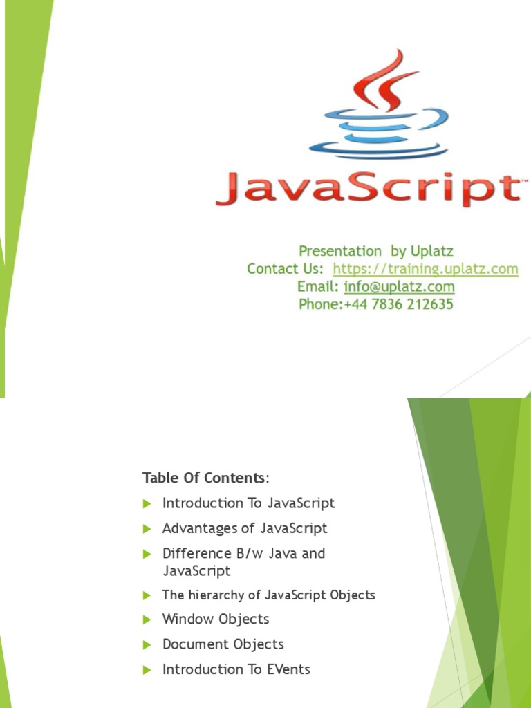 1 - Overview of JavaScript, Advantages of JS, Difference Between Java ...
