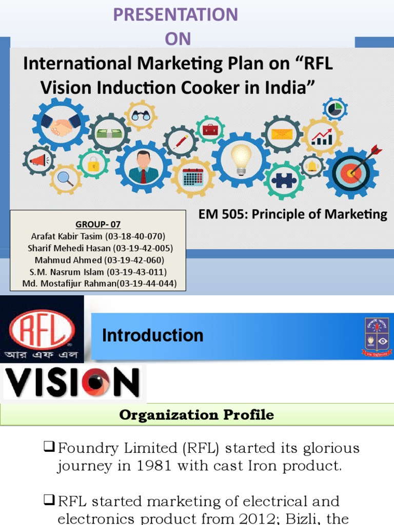 International Marketing Plan On "RFL Vision Induction Cooker in India ...