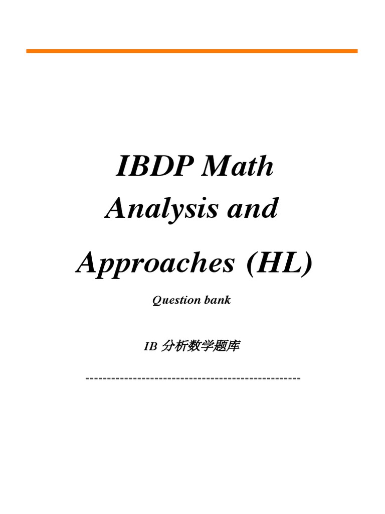 IB Math Analysis and Approaches HL Question Booklet | PDF