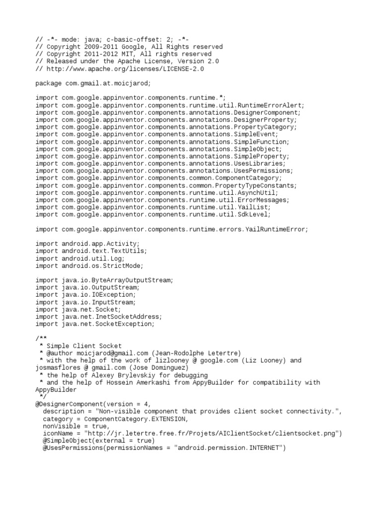 Client Socket AI2 Ext | PDF | Boolean Data Type | String (Computer Science)