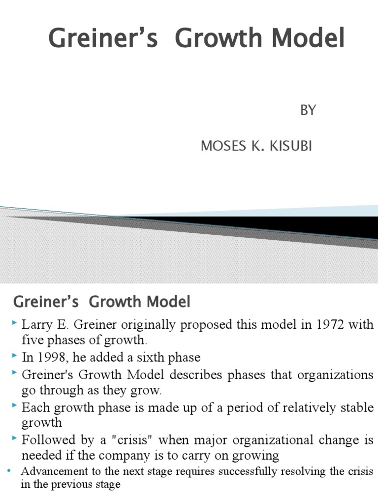 Greiner's Growth Model Stages Explained | PDF | Autonomy | Decentralization