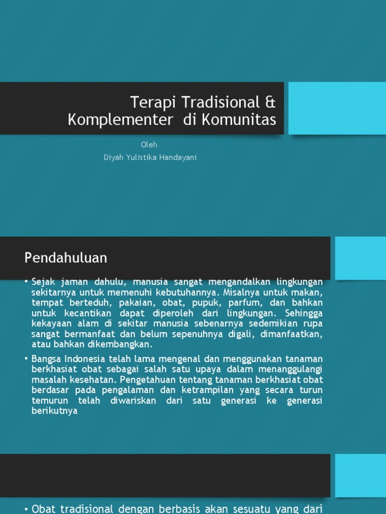 Terapi Tradisional Di Komunitas | PDF | Kesehatan Holistik
