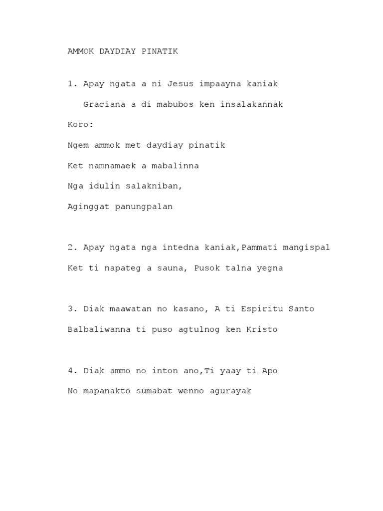 Ammok Daydiay Pinatik | PDF
