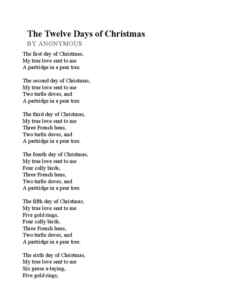 The Twelve Days of Christmas | PDF | Mystery, Thriller & Crime Fiction